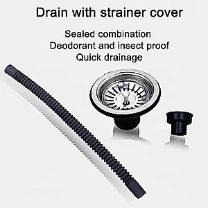 Commercial Sink Hand Washing Basin, Single Bowl Kitchen Sinks, Utility Laundry Portable Handwashing Station, for Outdoor Indoor, Garage, Laundry/Utility Room, Restaurant，38 * 33cm