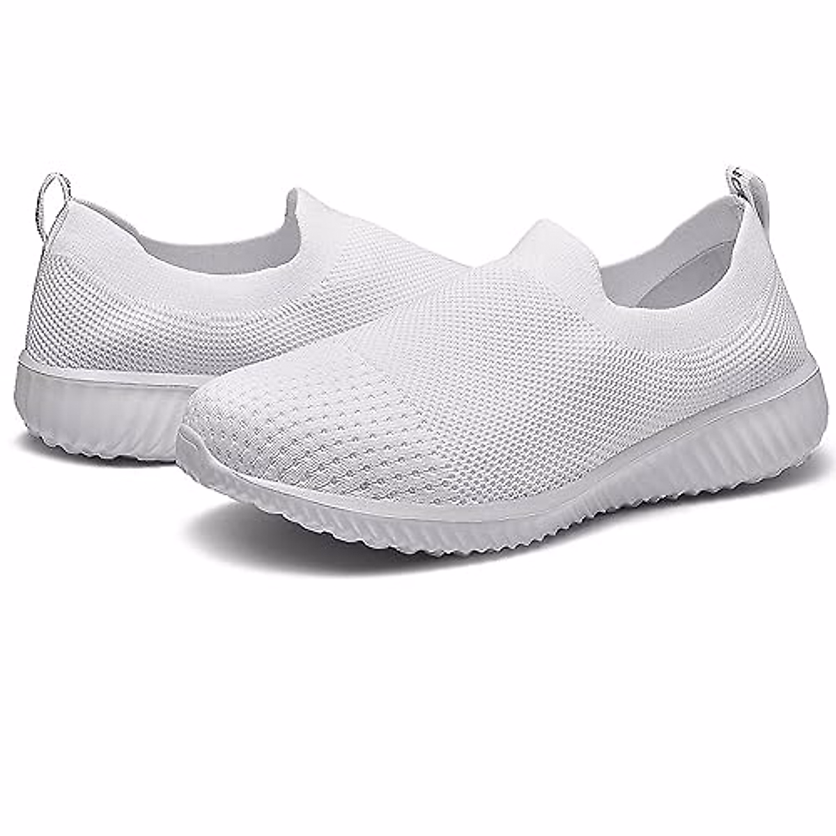 LANCROP Women's Walking Nurse Shoes - Mesh Slip on Comfortable Sneakers 7.5 US, Label 38 All White