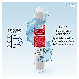 AQUATICLIFE Inline RO Buddie Replacement Cartridges - Includes Carbon Block Filter, Sediment Cartridge and 50 GPD Membrane for RO/RODI Reverse Osmosis Deionization Water Filter System Units