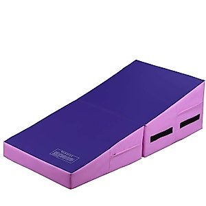 M HI-Mat Gymnastics Mat Cheese Wedge Mat Home Gymnastics Mat, Multi-size Skill Shape Rolling mat Home Sports Cheese Mat (purple&pink)