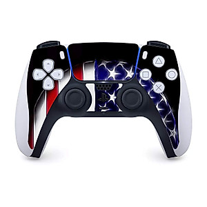 ITS A Skin Skins Compatible with Sony Playstation 5 Console Disc Edition - Protective Decal Overlay Stickers wrap Cover - American Skull Flag in Skull