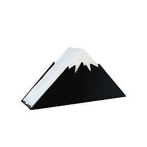 Paper Napkin Holder Freestanding Tissue Dispenser for Kitchen Countertops, Dining, Picnic Table, Cast Iron, Black, Snow Mountain