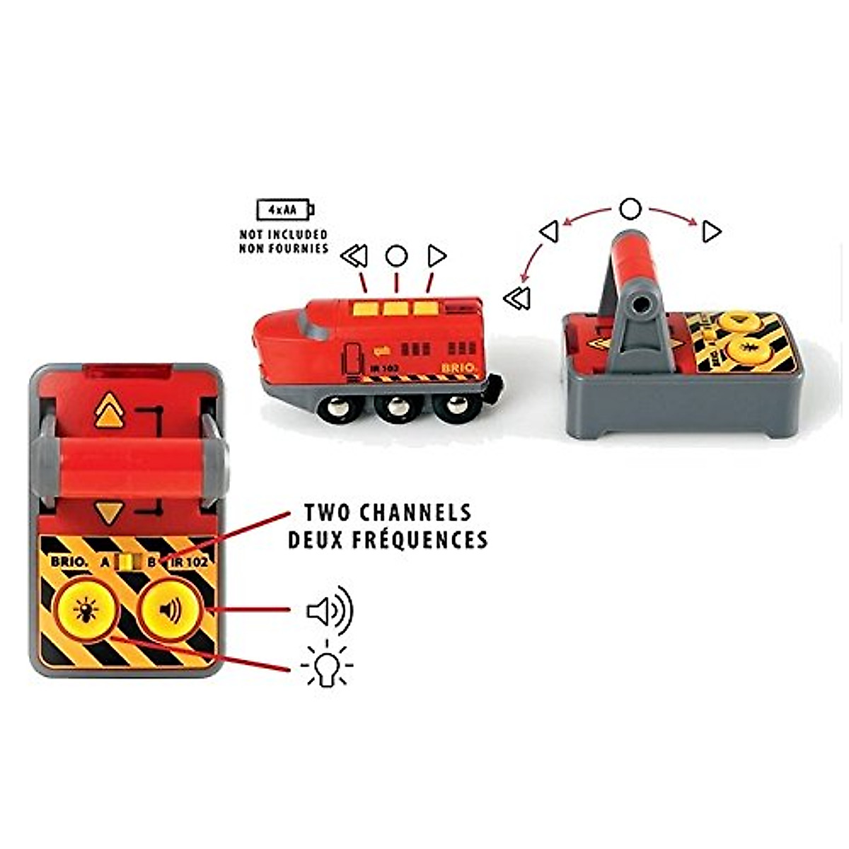 BRIO World 33213 - Remote Control Train Set | Wooden Toy for Kids | Enhances Logical Thinking | Compatible Railway Toys | Ideal for Ages 3 and Up