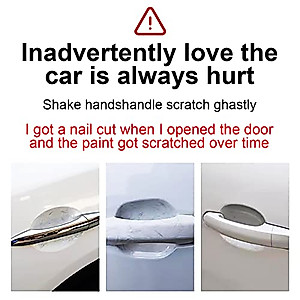 4PCS Car Door Bowl Scratch Protector, 3D Transparent Auto Door Handle Cup Stickers, Waterproof Anti-Scratch Door Handle Paint Cover Guard Protective Film for Most Cars, Trucks, SUV, Van (Clear)