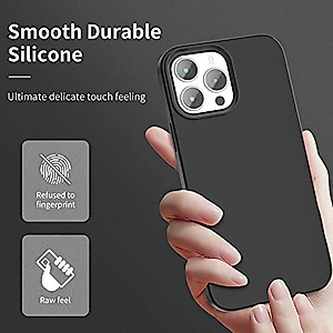 ANEMAT Designed for iPhone 13 Pro Max Silicone Case, for iPhone 13 Pro Max Phone Case Silicone Slim Shockproof Phone Cases Cover with iPhone 13 Pro Maxcase 6.7 inch, Black