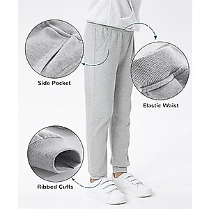 GFQLONG Toddler Baby Boys 2 Pack Cotton Active Jogger Pants,Kids Casual Athletic Sweatpants Solid Pocket Bottoms,Black+Grey 3-4T