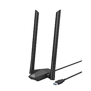 BrosTrend USB WiFi 6 Adapter AX1800 Long Range USB WiFi Adapter for PC Laptop Desktop 5GHz/1201Mbps + 2.4GHz/574Mbps Wireless Dongle with 2X High Gain Wi-Fi Antennas for Windows 11/10 ONLY