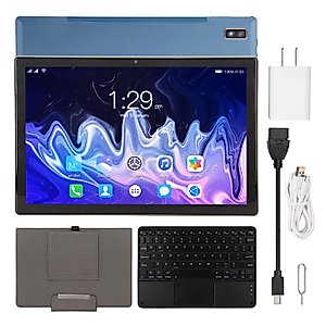 2 in 1 Tablet with Keyboard, 10.1 Inch 1960X1080 HD 5G WiFi Tablet for Android12, 8GB RAM 256GB ROM, Octa Core PC Tablet USB C Charging with 8MP Front 16MP Rear Cameras (US Plug)
