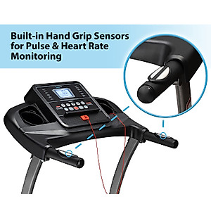 SereneLife Folding Treadmill - Foldable Home Fitness Equipment with LCD for Walking & Running - Cardio Exercise Machine - Preset and Adjustable Programs, Bluetooth, 4 Incline Levels, 12 Training Modes