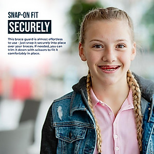 Comfort Cover Braces Guard/Lip and Mouth Protector - Snap on Cover Strip for Braces - Orthodontic/Dental Quality (Red)