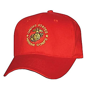 United States Marine Corps Crest Embroidered Red Ball Cap