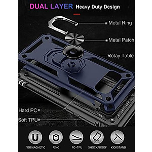 Galaxy S8 Case - Military Grade 16ft Drop Tested, Magnetic Ring Kickstand, Car Mount Compatible, Slim Fit, Heavy Duty Protection - Blue