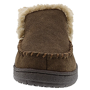 Clarks Sage Suede Moccasin Faux Fur Lining Indoor Outdoor Bootie Slippers (Sage Suede, 12)