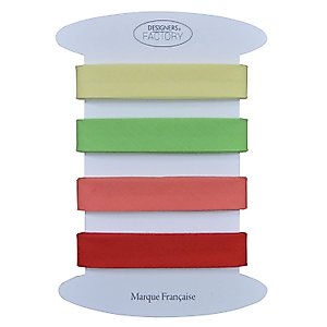 Set of 4 Plain Cotton Bias Binding Tape - Several Colors Available - 2,18 Yards per Color - Cotton Bias Binding for Sewing (Set A)
