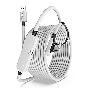 Syntech Link Cable 16FT Compatible with Meta/Oculus Quest 3/Quest 2 Accessories VR Headset, Separate USB C Charging Port for Sufficient Power, USB 3.0 to Type C Cord LED Light for Steam VR/Gaming PC
