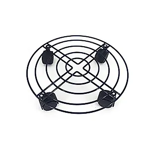 Newooh Metal Plant Caddy Heavy Duty Iron Potted Plant Stand with Wheels Round Flower Pot Rack on Rollers Dolly Holder Wheels Indoor Outdoor Planter Trolley Casters Rolling Tray Coaster 4 Wheels