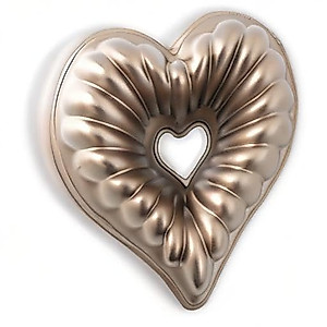 Nordic Ware Elegant Heart Bundt, 10 Cup, Toffee