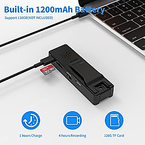 Crazytree Small Wireless WiFi Portable Camera, Security Body Cameras 1080P HD with 180° Pivoting Wide Angle Lens Remote Phone APP Room Pet Camera