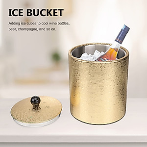 BESTonZON Gold Ice Bucket Gold Ice Bucket Gold Ice Bucket Gold Ice Bucket Stainless Steel Ice beer bottle cooler large ice bucket champagne ice bucket Bucket with Lid Gold Ice Bucket Gold Ice Bucket