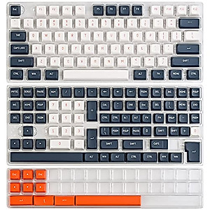 surmen Custom 160 Keycap Set CSA Profile Doubleshot Ball Caps US/ISO Layouts for 60%, 65%, 75%, TKL Mechanical Keyboards (Orange)