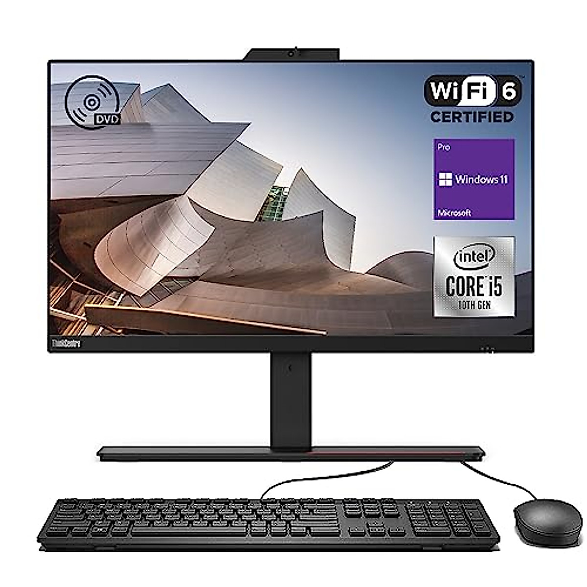Lenovo ThinkCentre M90a Business All-in-One Desktop, 23.8" FHD Screen, Intel Core i5-10500, 32GB RAM, 1TB SSD, 1080P Webcam, DVD-RW, DisplayPort, RJ-45, Wi-Fi 6, Windows 11 Pro