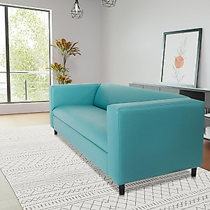 Coast to Coast Sofas Canal Faux Leather Sofa, Modern 3-Seater Sofas Couches for Living Room, Bedroom, Office, and Apartment with Solid Wood Frame