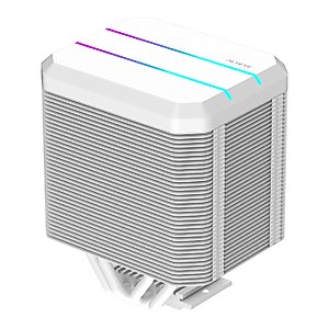ALSEYE M90 CPU Cooler, Hidden Fan Designed Dual Tower Air-Cooled CPU Cooler with ARGB Light Effect Cover Compatible with Both Intel and AMD Platform, LGA1700 Supported (M90 White)