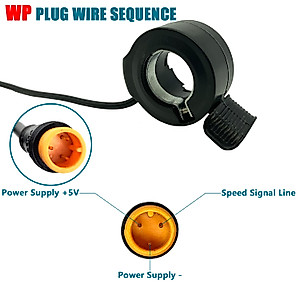 BEISGUANGS Ebike 130X Thumb Throttle,22.5mm Handlebar,12V24V36V48V52V60V72V,Right/Left Hand 3 Pin Waterproof Connector for Electric Scooters