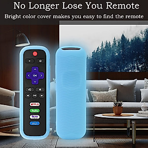 Silicone Protective Controller Sleeve for Roku | TCL Hisense Roku Remote Case Universal for Onn Roku TV Remote Cover with Tracker,Glow in The Dark