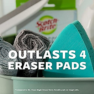 Scotch-Brite Swift Scrub Bath Cleaner Scrubbers, Soap Scum Remover for Cleaning Bathroom, Bathroom Scrubber Pads Safe for Tile, 6 Bathroom Cleaner Scrubbers