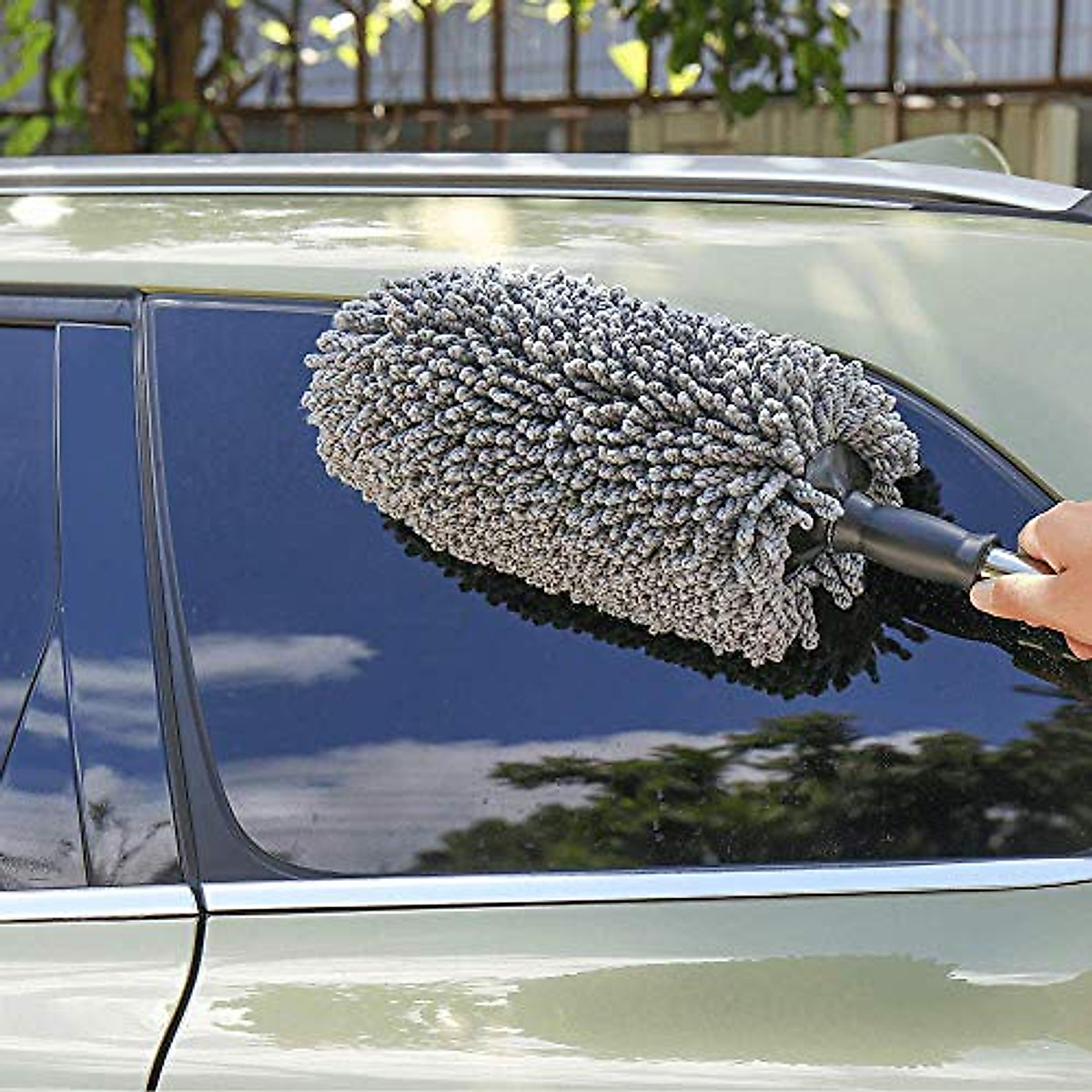 IPELY Super Soft Microfiber Car Duster Exterior with Extendable Handle, Car Brush Duster for Car Cleaning Dusting