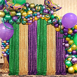 SoarDream Purple Sequin Backdrop 2 Pieces 2ftx8ft Wedding Glitter Curtain Backdrop Arch Fabric Drapes for Baby Shower Birthday Party Decoration