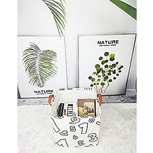 ASKETAM Square Canvas Collapsible Fabric Baby Toy Box Storage Bin Bedroom Decor Closet Kids Laundry Baskets Toy Organizer,Shelf Basket Nursery Storage,Gift Baskets(Number)