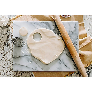 Villa Acacia Marble Cutting Board - 18 x 18 Inch Marble Slab Pastry Board for Charcuterie, Cheese, Dough, Dessert - Decorative Stone Cutting Board for Kitchen and Home﻿