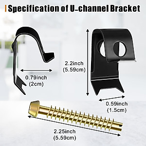 Dreyoo 14 Pack Sink Clips Kit, Undermount Sink Clips Sink Compatible with Moen/Elkay Sink for Kitchen, Bathroom, U Channel Clips for Bathroom Counter, Universal Sink Mounting Kit Bracket Support