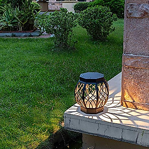 ZZYJYALG Led Black Vintage Hollow Aluminum Waterproof Post Lights European Retro Industrial Outdoor Post Lights Lawn Door Garden Park Home Lighting Pillar Lamps