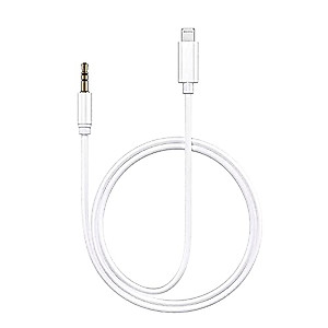 iPhone Aux Cord for Car, Apple MFi Certified Veetone Lightning to 3.5 mm Headphone Jack Adapter Male Aux Stereo Audio Cable Compatible with iPhone 13 13 Pro 12 11 SE 2020 XS XR X 8 7, 3.3FT White