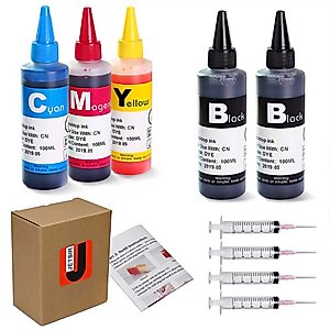 JETSIR 4 Color Compatible Refill Ink kit for Canon 250 251 270 271 280 281 PG240 CL241 PG245 CL246 PG210 CL211 1200 2200 Inkjet Cartridge, CISS ect, 100ml x5 Bottle with 4 Syringe and Instruction