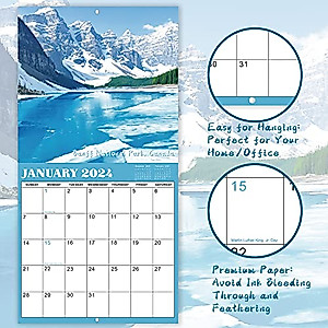 2023 Wall Calendar - 12 Monthly Wall Calendar Jan. 2023 - Dec. 2023, 12" x 24" (Open), 2023 Calendar Unruled Blocks(1.5" x 1.4") + Thick Glossy Paper - Bryce Canyon