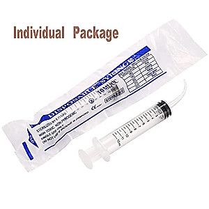 Gufastore 50pcs 12cc Disposable Dental Syringe Dental Care Rinse Enema Syringe, Curved Tip