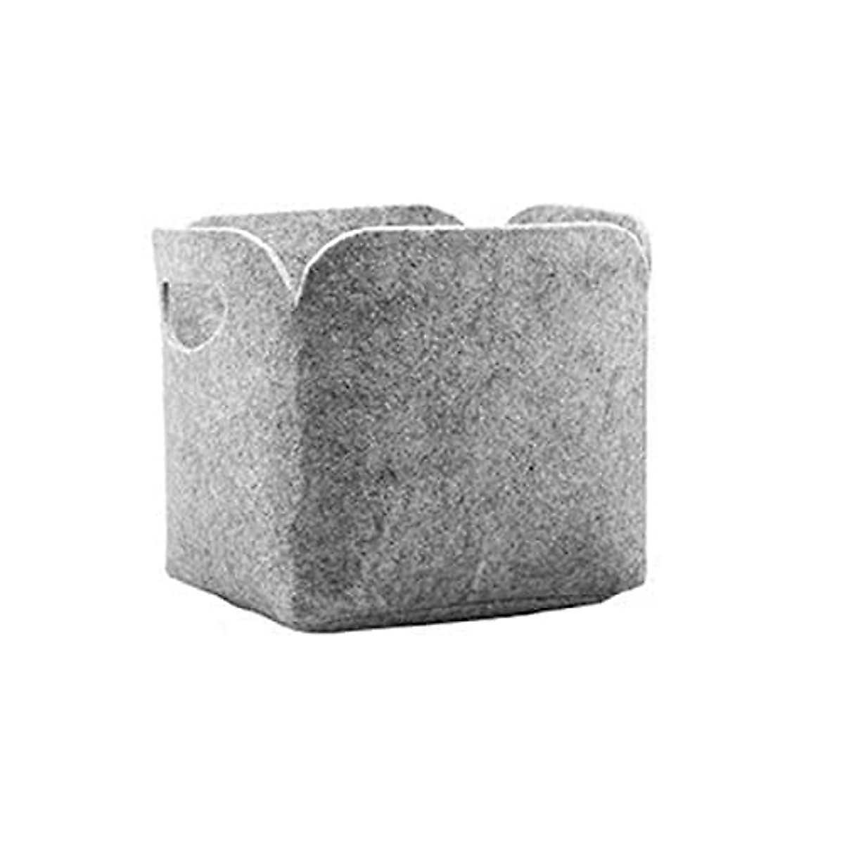 Foldable Felt Fabric Storage Basket, Convenient Box Organizer with Carry Handles for Office Bedroom Closet Babies Nursery Toys DVD Laundry Organizing (1 Pcs Medium)