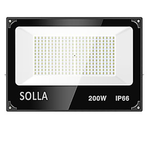 SOLLA 200W LED Flood Light, 20000lm 6000K Daylight White Super Bright Security Light Exterior Floodlight, Outdoor Lighting Fixture Landscape Spotlight for Yard, Garage, Rooftop, Stadiums, Courts