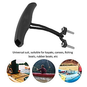 Alomejor 2 Packs Kayak Pull Handle Canoeing T Shape Pull Handle with Cord and Pad Eyes & Screws