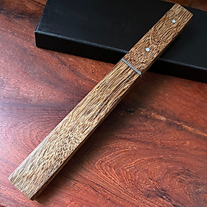 MADSABRE Samurai Full Tang Knife Japanese Katana - Tanto Fixed Blade Knives for Outdoor Tactical Hunting Survival Knives with Wooden Sheath (D2 Steel-Yellow)