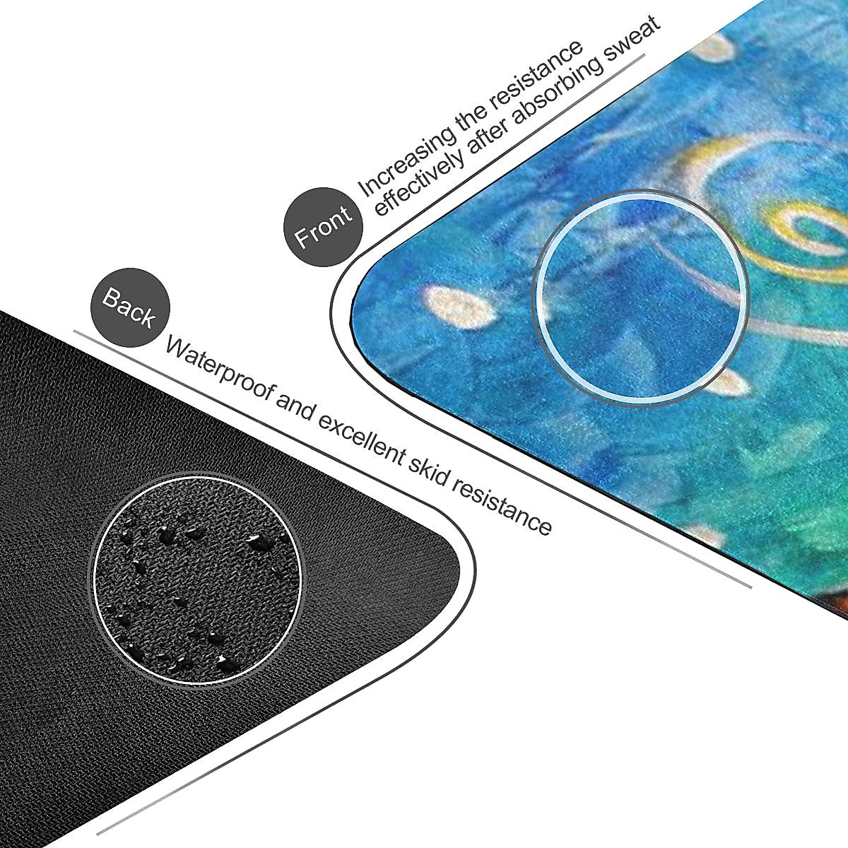 Baofu Galaxy Dragonfly Non Slip Yoga Mat Exercise Fitness Eco Friendly Hot Mat Long TPE Foldable Natural Non-Toxic Pilates Mat with Carrying Bag 71"x26"