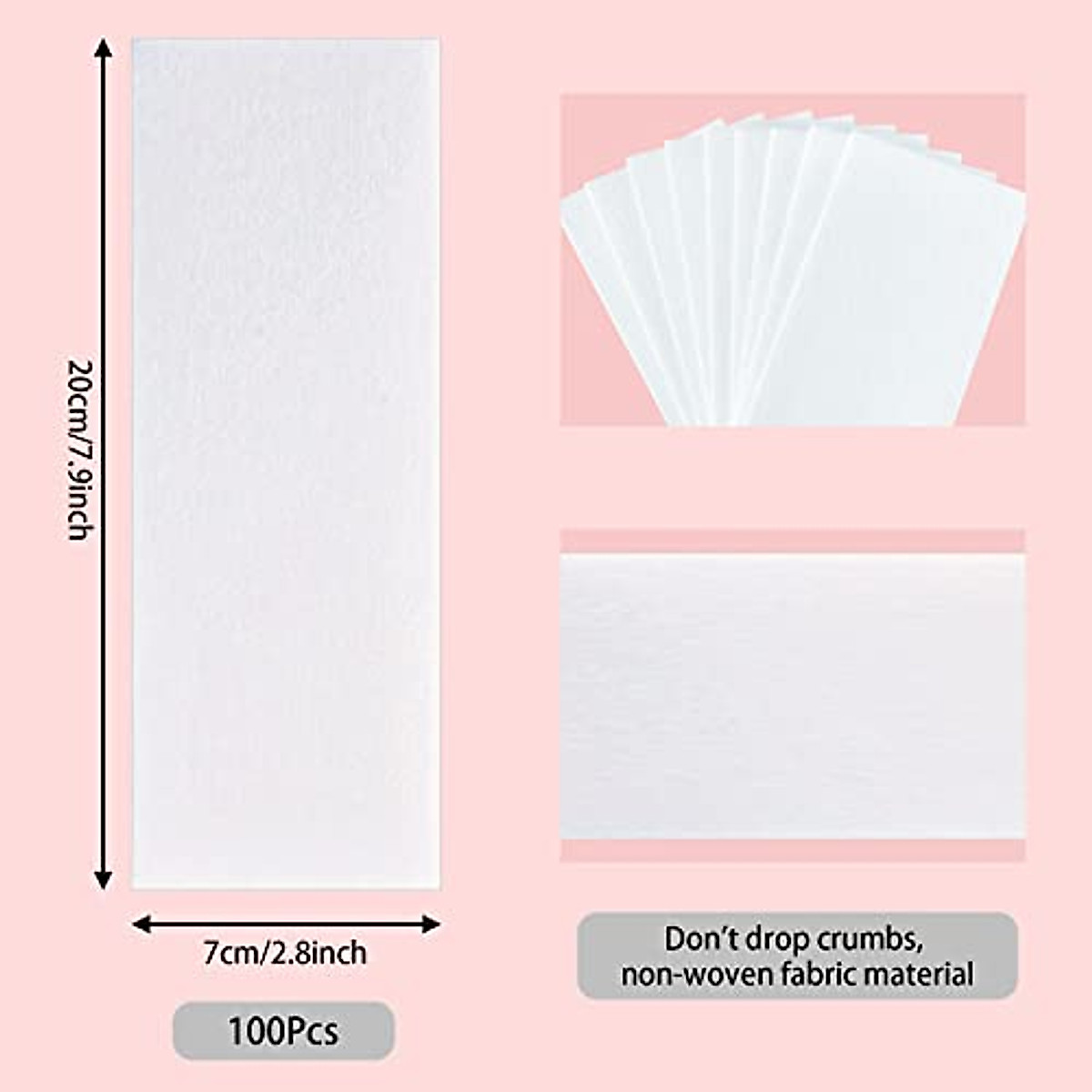 Wax Strips for Hair Removal, 300 Pieces SEPGLITTER 2.8 x 7.9 Inch Non Woven Waxing Strips Face Wax Paper Strips for Women Facial Body Arms Legs Hair Cleaning and Remover