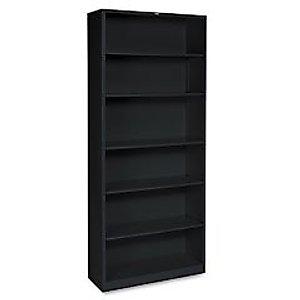 HON Brigade Metal Bookcase - Bookcase with Six Shelves, 34-1/2w by 12-5/8d by 81-1/8h, Black (HS82ABC)