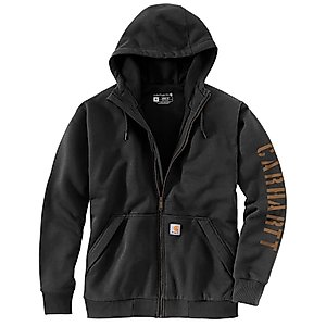 Carhartt Men's Rain Defender Loose Fit Fleece Lined Logo Graphic Sweatshirt, Black, XX-Large