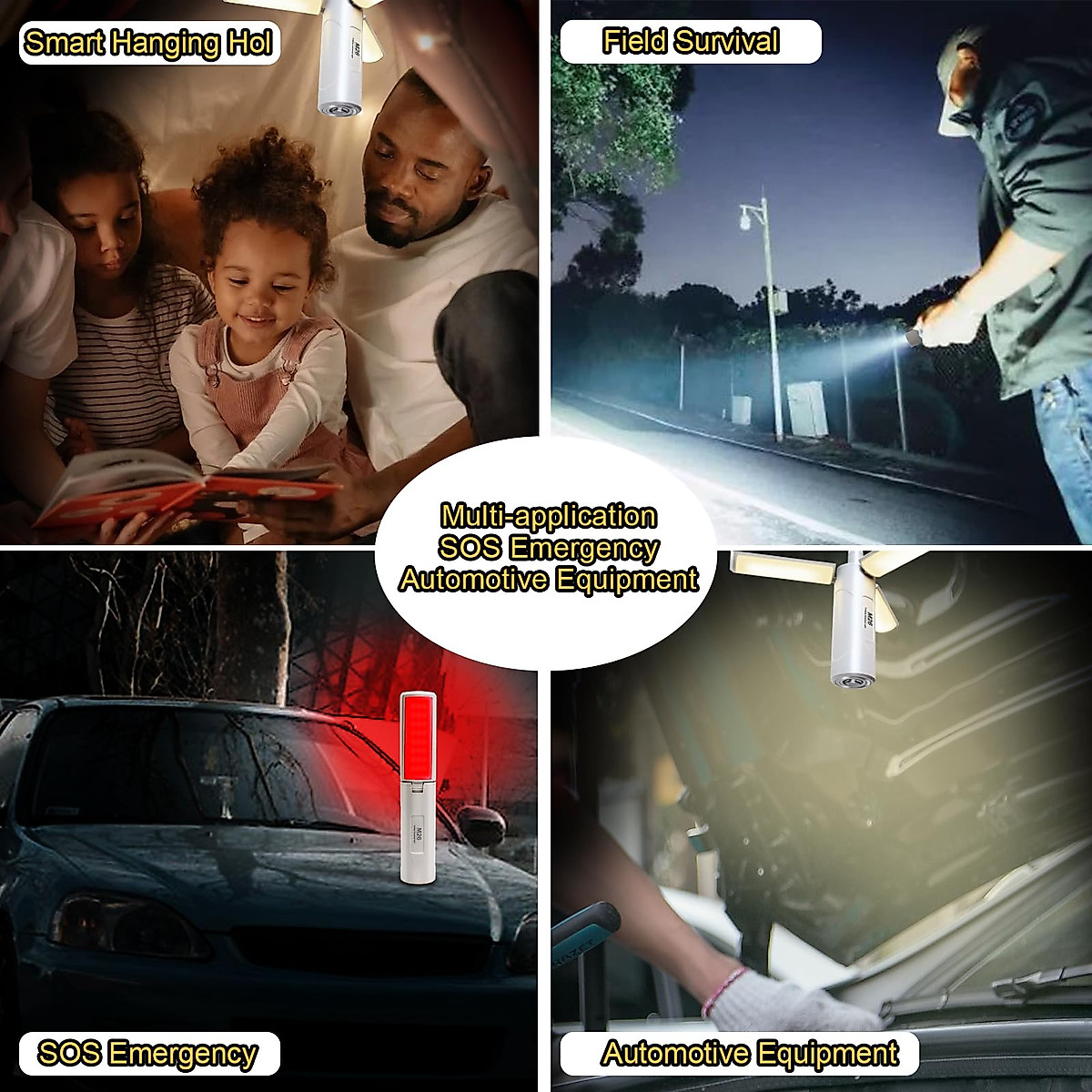 Foldable Rechargeable Camping Lantern, 3 Lighting Modes with 3500mAh Rechargeable Battery, IP65 Waterproof Portable Lanterns for Power Outages, Hiking, Hurricane, Emergency, Home