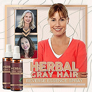 JDKD Herbal Gray Hair Reverse Essence Spray, Gray Off Hair Spray Restore Black Hair, Biotin Thickening Herbal Serum, Promote Hair Growth and Prevent Hair Loss (1PC)
